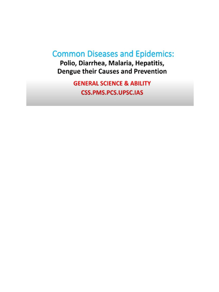 Common Diseases and Epidemics | PDF