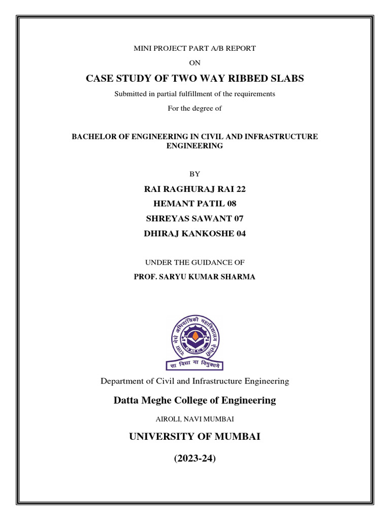Case Study of Two Way Ribbed Slabs | Download Free PDF | Beam ...