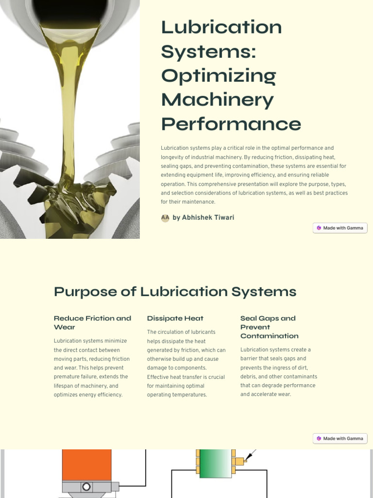 Lubrication Systems Optimizing Machinery Performance | PDF | Lubricant ...