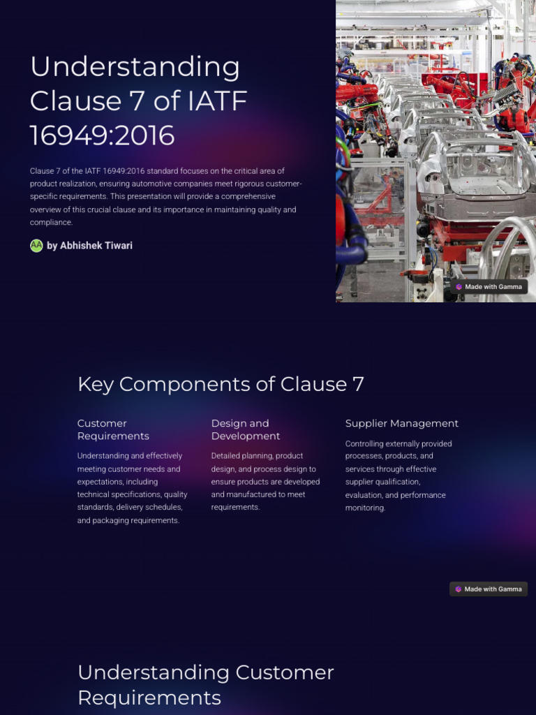 Understanding Clause 7 of IATF 169492016 | PDF | Risk Management ...