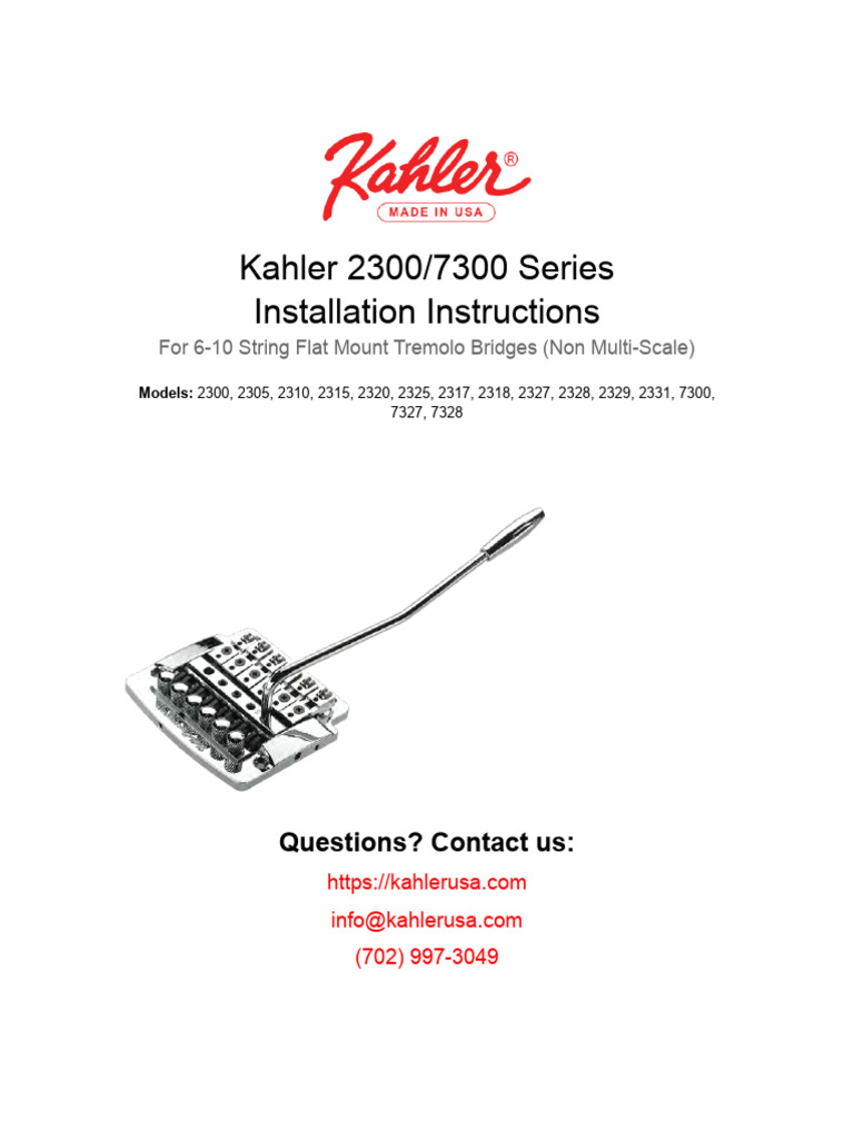 kahler-2300-7300-series-installation-directions | PDF