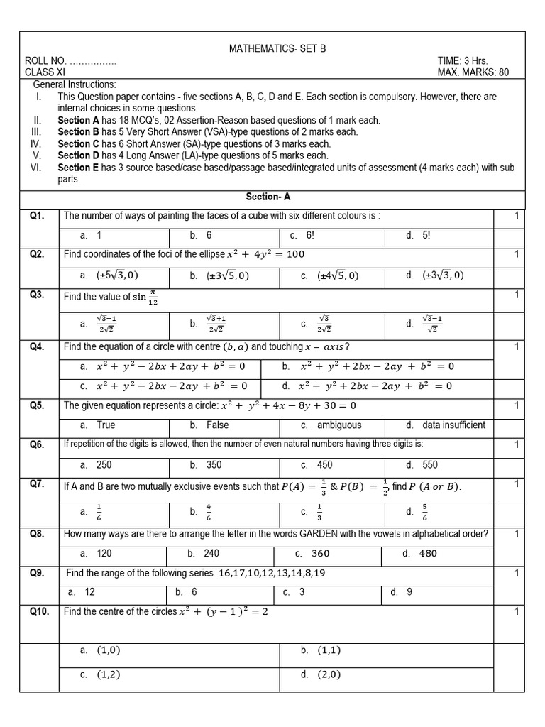11- MATH - PAPER - SET B - 041 | PDF | Geometric Shapes | Euclidean Plane Geometry