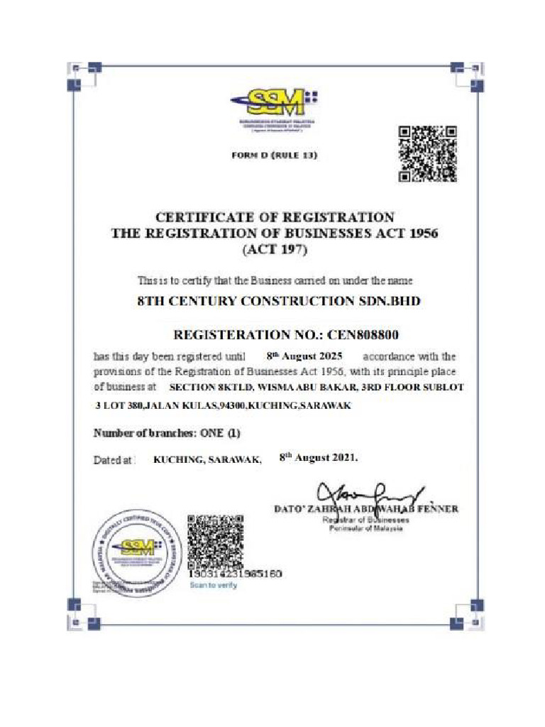 ssm certificate | PDF