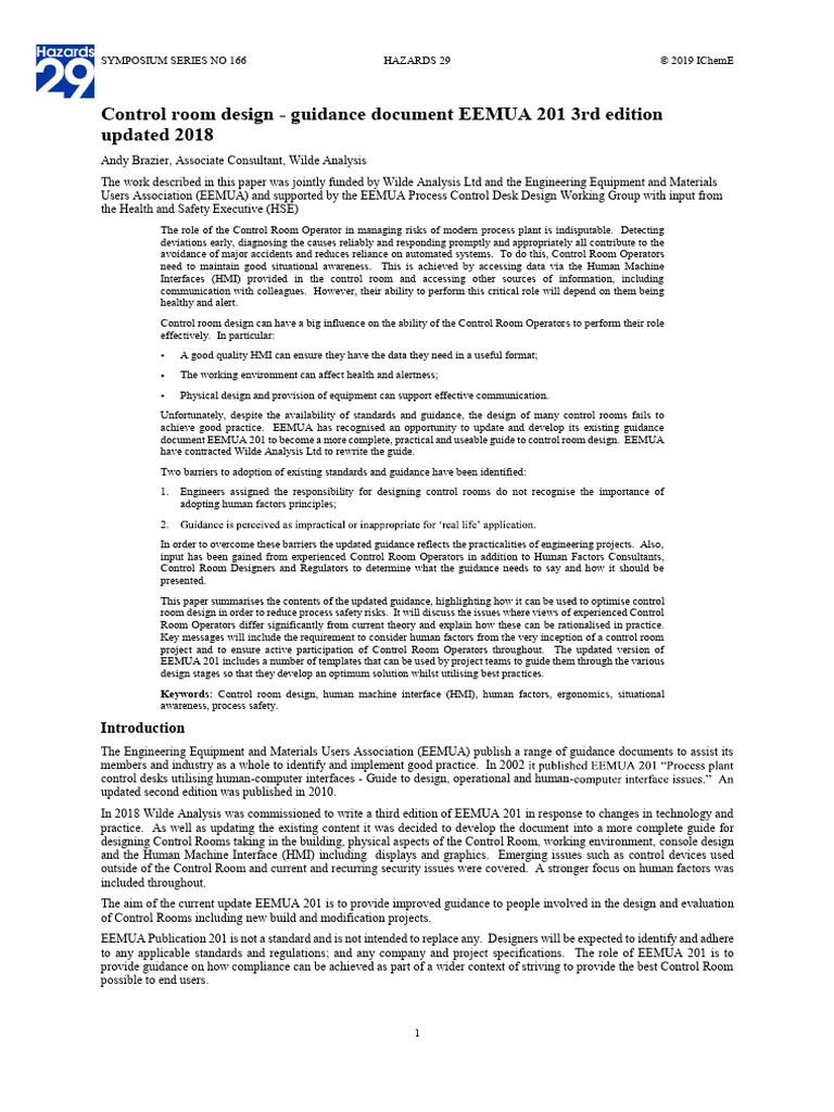 Control Room 1 | PDF | Human Factors And Ergonomics | Situation Awareness