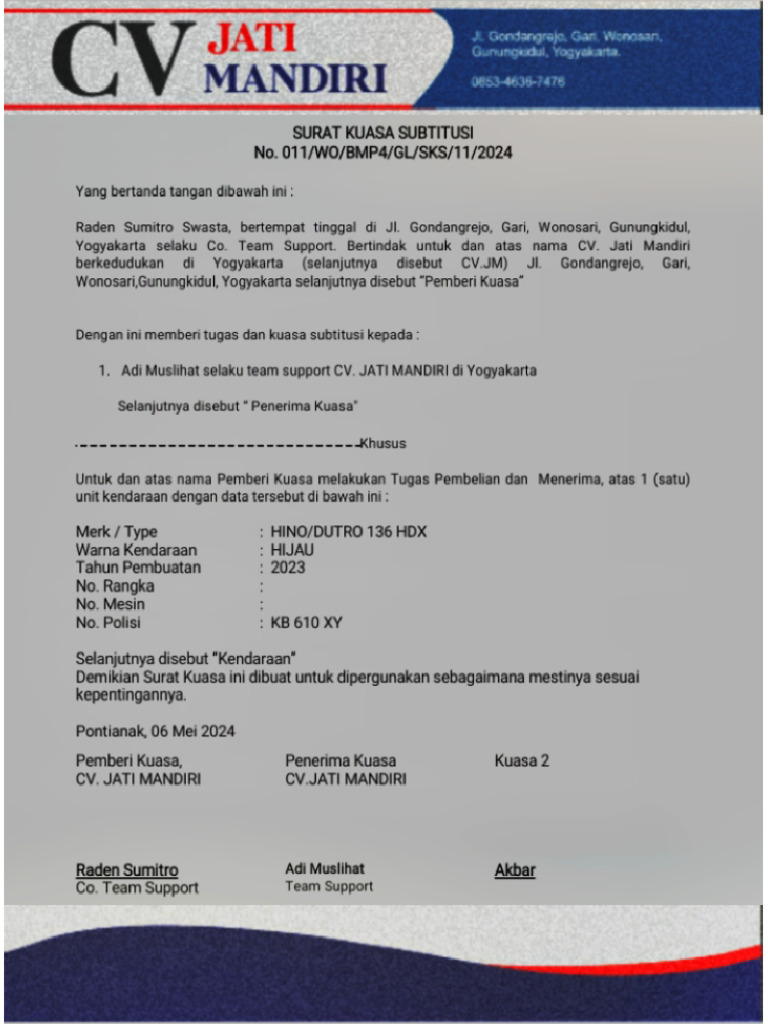 CV. Jati Mandiri | PDF