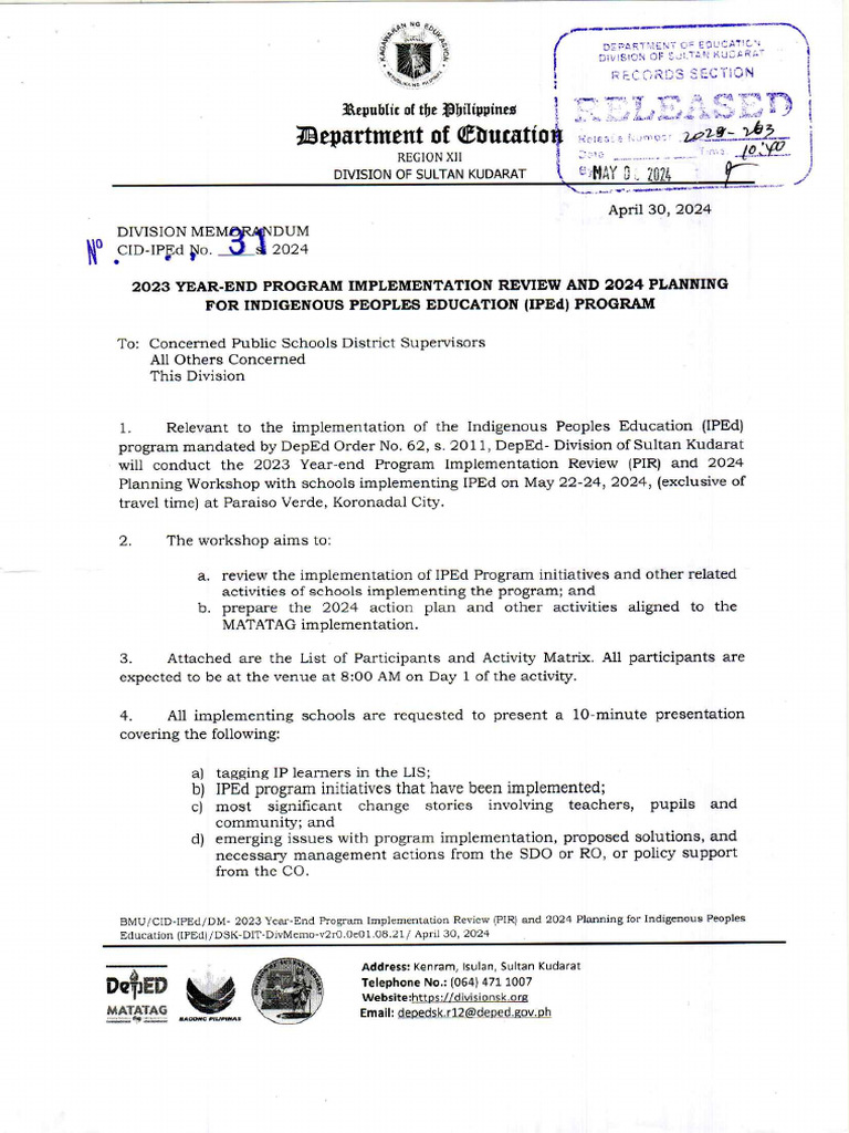 DM-CID-IPEd No. 31, s. 2024 | PDF