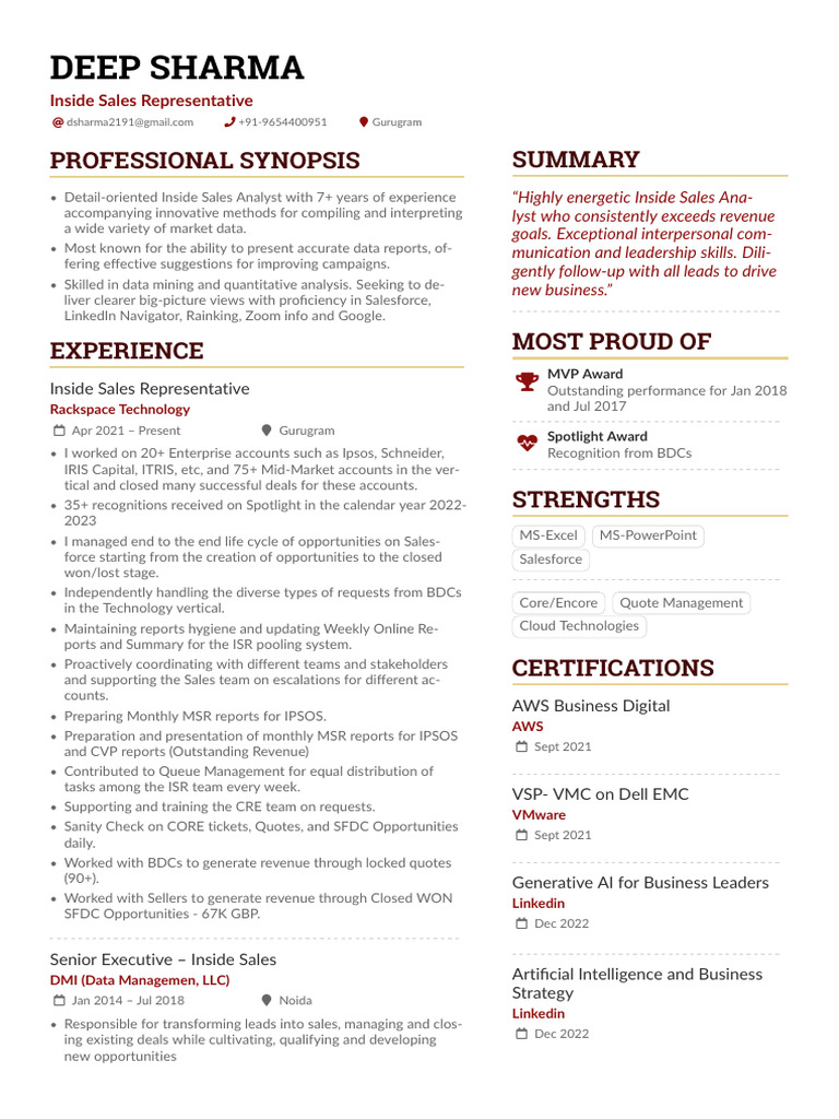 Deep CV - BDC Role | PDF | Business