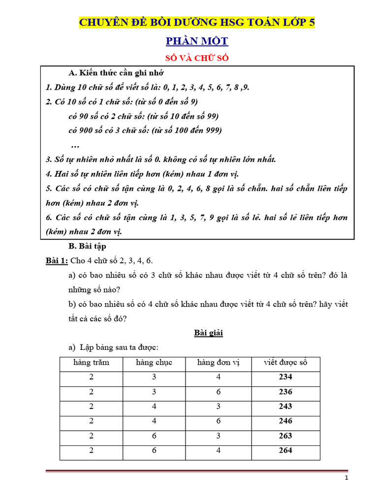 Chuyen de Boi Duong HSG Toan Lop 5 111120228 | PDF