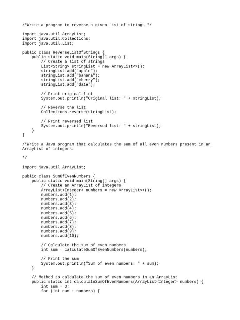 Day6 - ArrayList - ANP-c7304 - 20-02-2024 & Relaed Question | PDF | Applied Mathematics ...