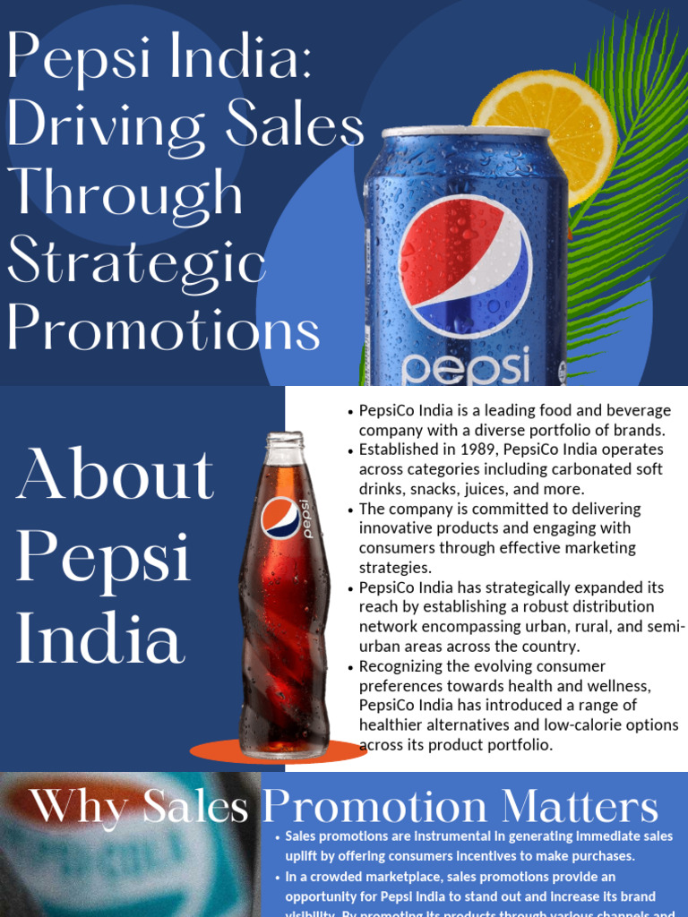 Pepsi India's Sales Promotion Strategies | PDF | Pepsi Co | Brand