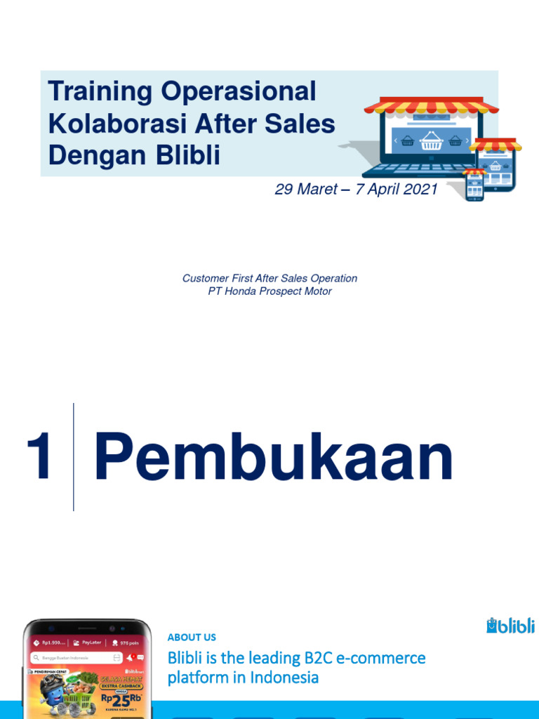 Materi Training Operasional Kolaborasi After Sales Dengan Blibli (Sent To Dealer) | PDF | Bisnis ...