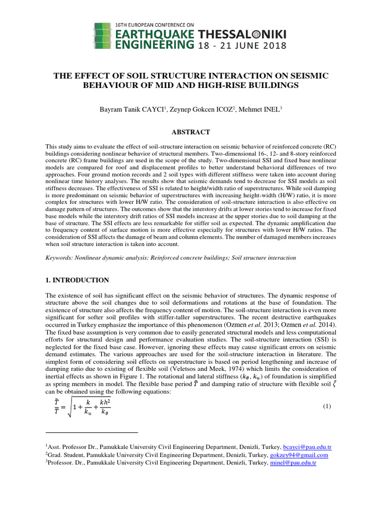 Effect of Soil Structure Interaction On | PDF | Building Engineering ...