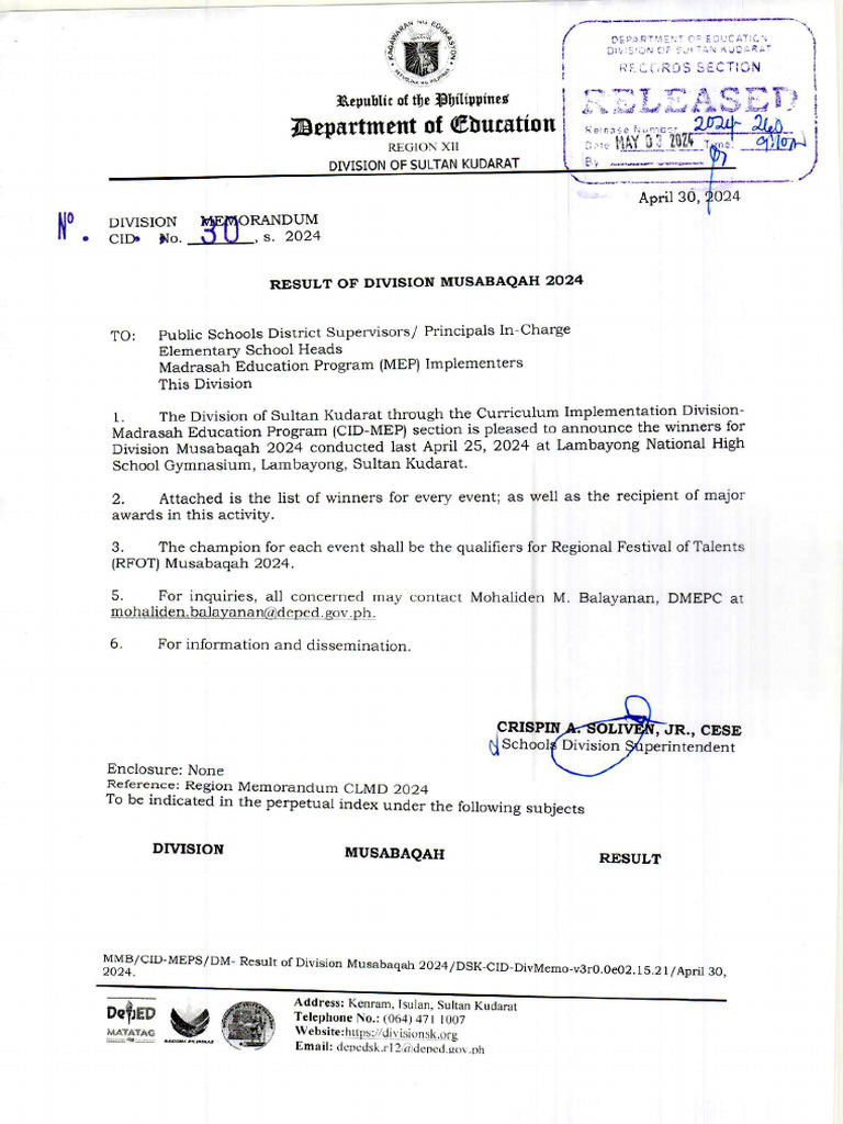 DM-CID No. 30, S. 2024 | PDF DM-CID No. 30, S. 2024 | PDF