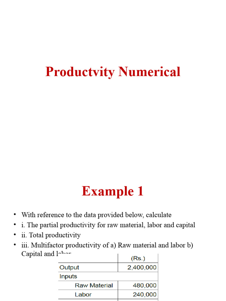 Productivity Numericals | PDF | Labour Economics | Factors Of Production