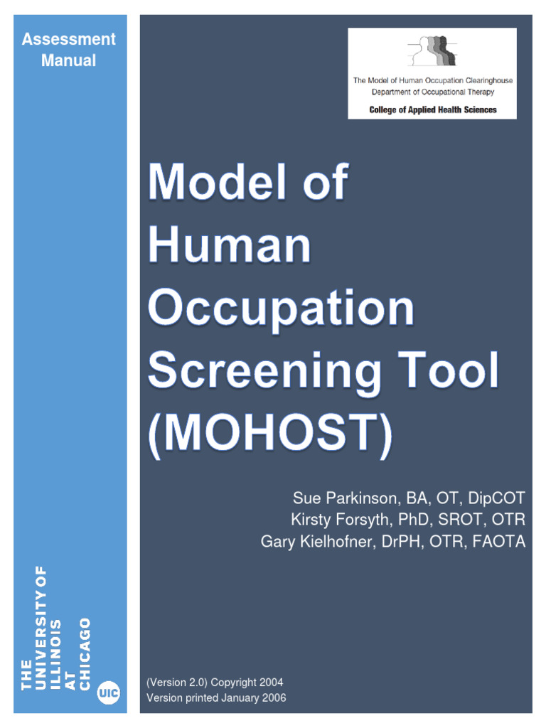 MOHOST_Manual | PDF | Occupational Therapy | Identity (Social Science)