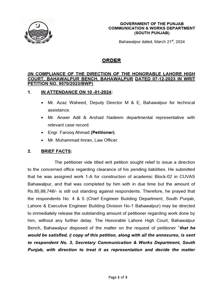 9570 Order Final | PDF | Separation Of Powers | Courts