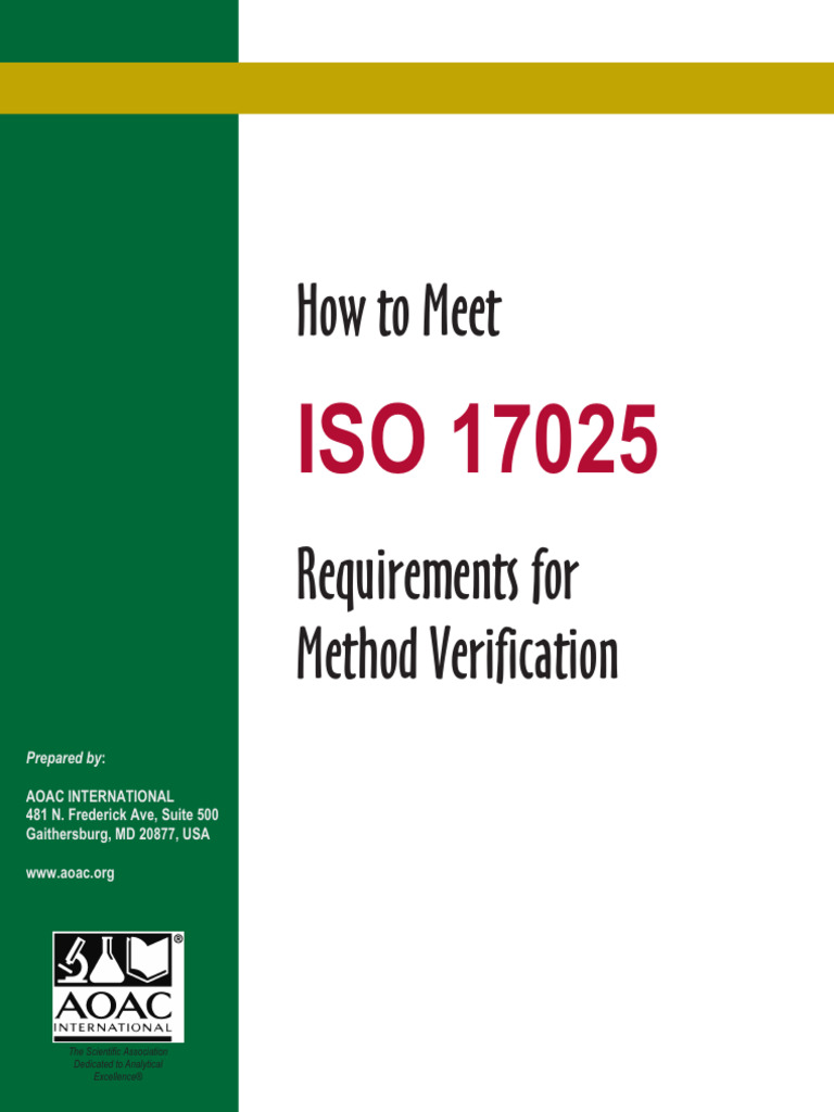 Iso 17025 Method Verification Pdf Accuracy And Precision Detection Limit 