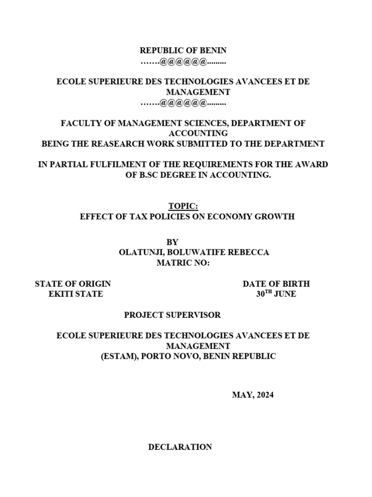 Bolu Full Project 2024 | PDF | Taxes | Value Added Tax