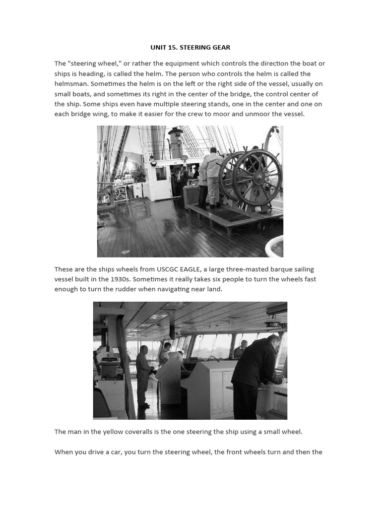 UNIT 15 Steering Gear | Download Free PDF | Rudder | Ships