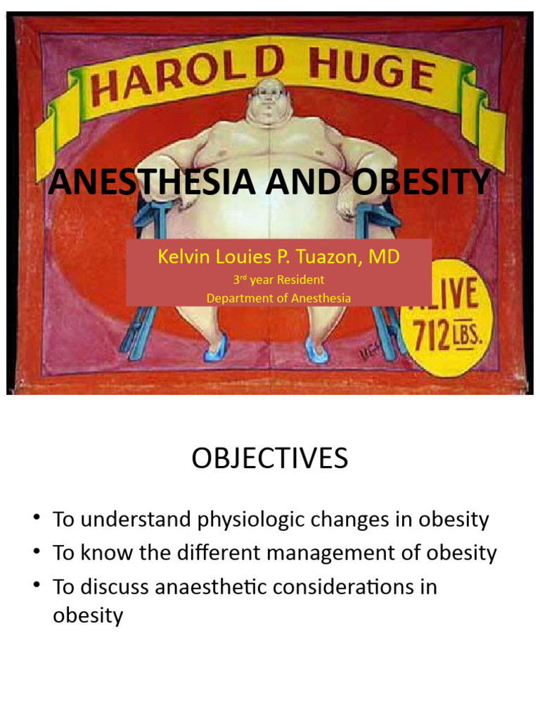 Anesthesia and Obesity | PDF | Obesity | Anesthesia