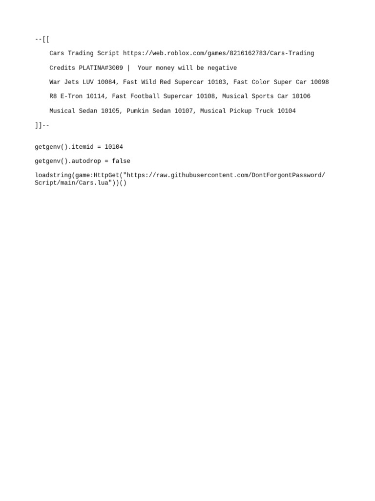 Cars Trading Script | PDF