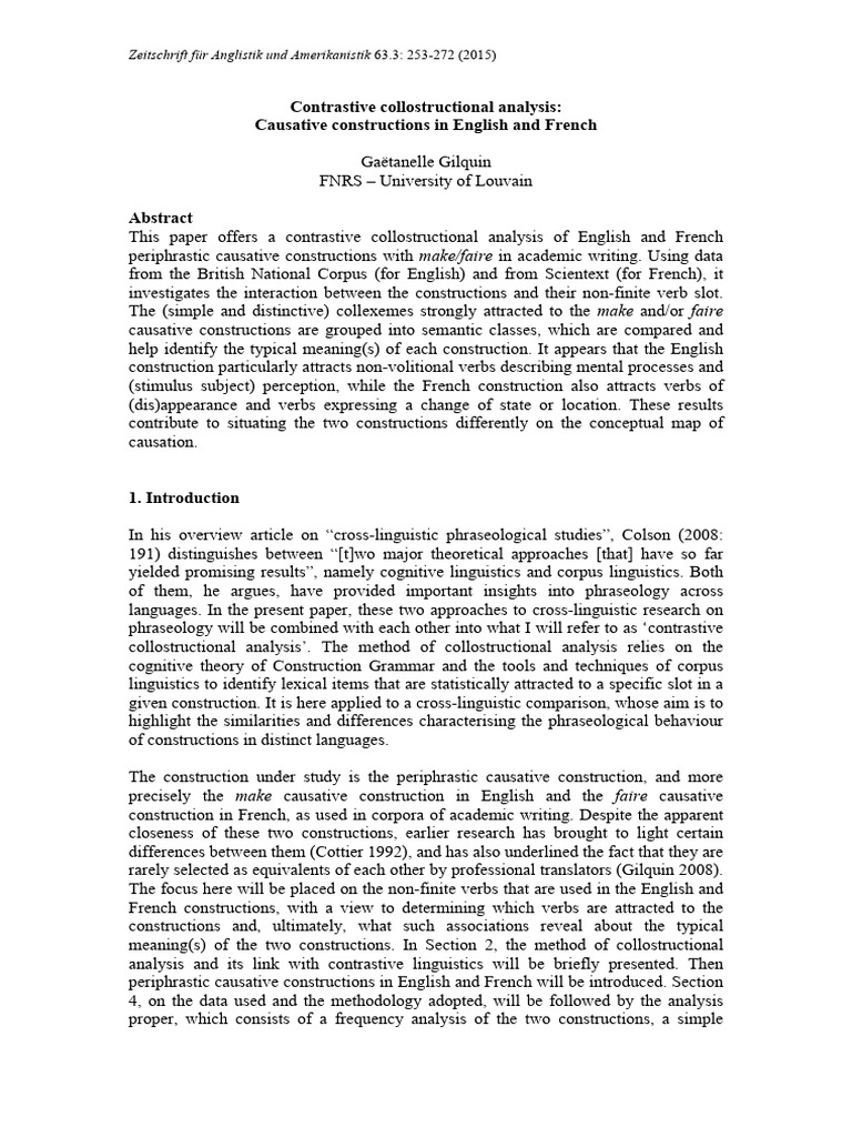 Gilquin 2015 ZAA | PDF | English Language | Linguistics