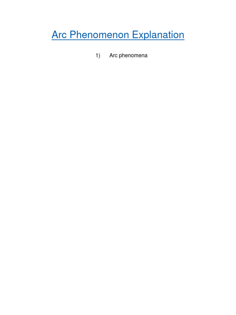 Arc Phenomena Description | PDF