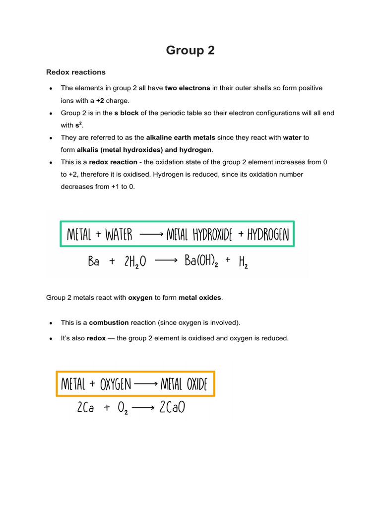 Group 2 | PDF | Hydroxide | Chemical Reactions