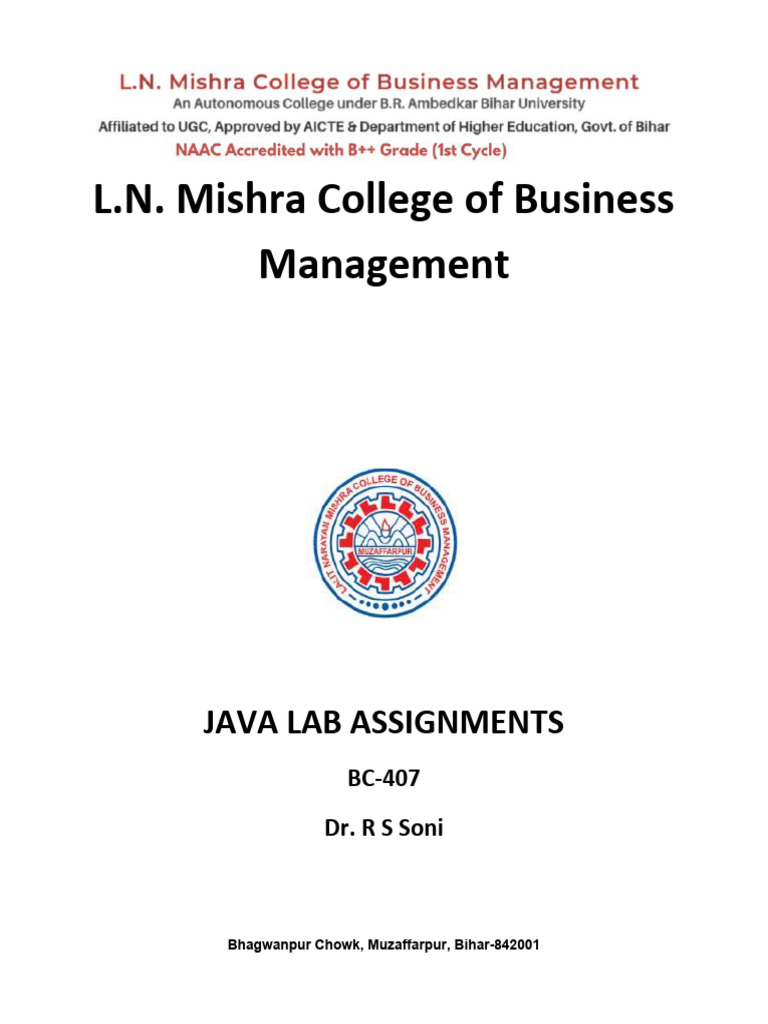 Java Lab Manual BCA 4 C and D | PDF | Method (Computer Programming) | Class (Computer Programming)