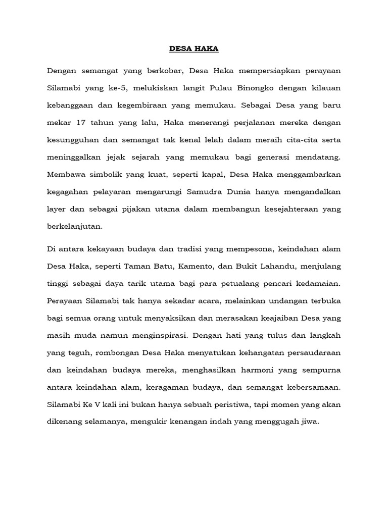 Sinopsis Karnaval Budaya | PDF