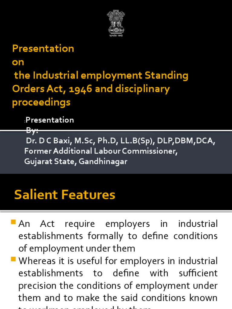 Overview of Standing Orders Act 1946 | PDF | Disciplines | Employment