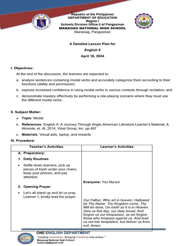 Modal Final DLP | PDF | Learning | Verb