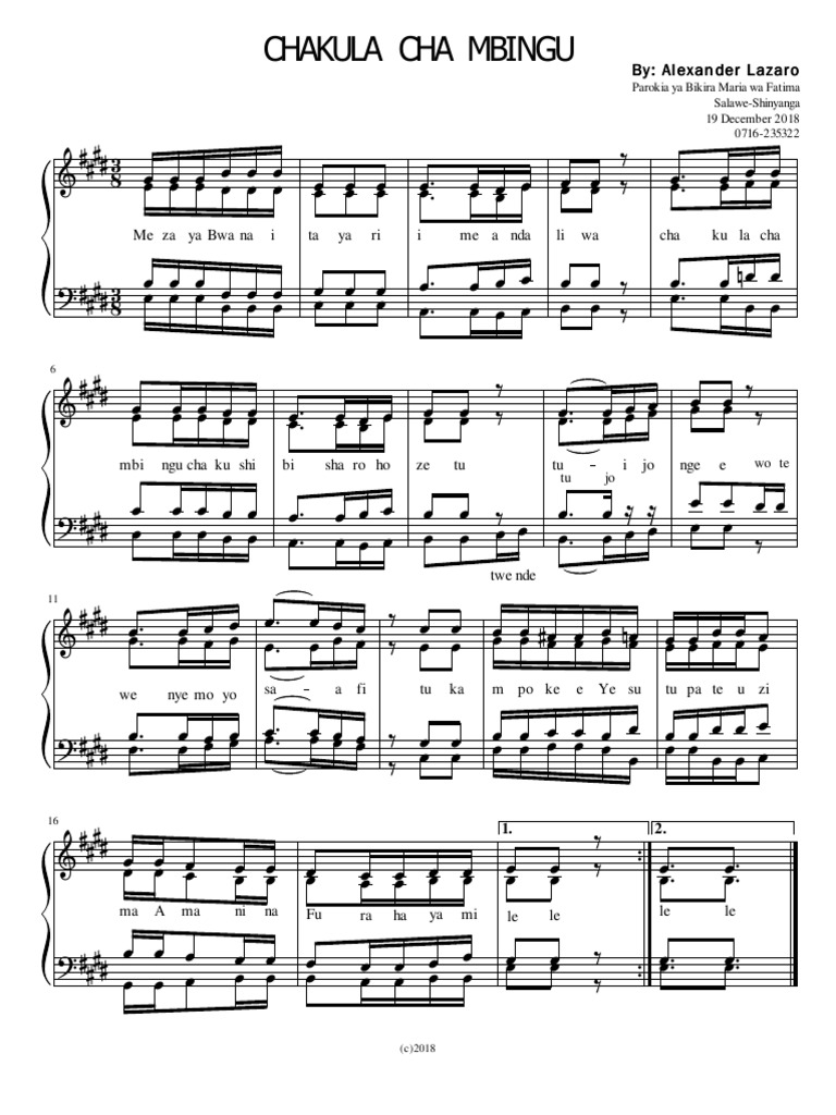 Chakula Cha Mbingu: Me Za Bwa Ya Na I Ta Ya Ri I Me A Nda Li Wa Cha Ku ...