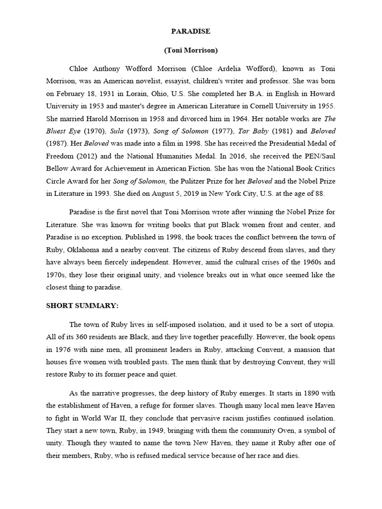 PARADISE Notes | PDF