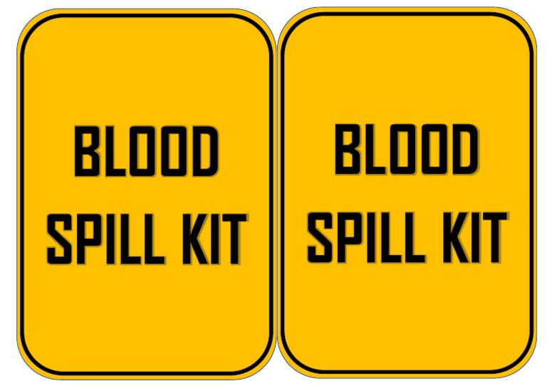 BLOOD SPILL KIT STICKER LABEL | PDF