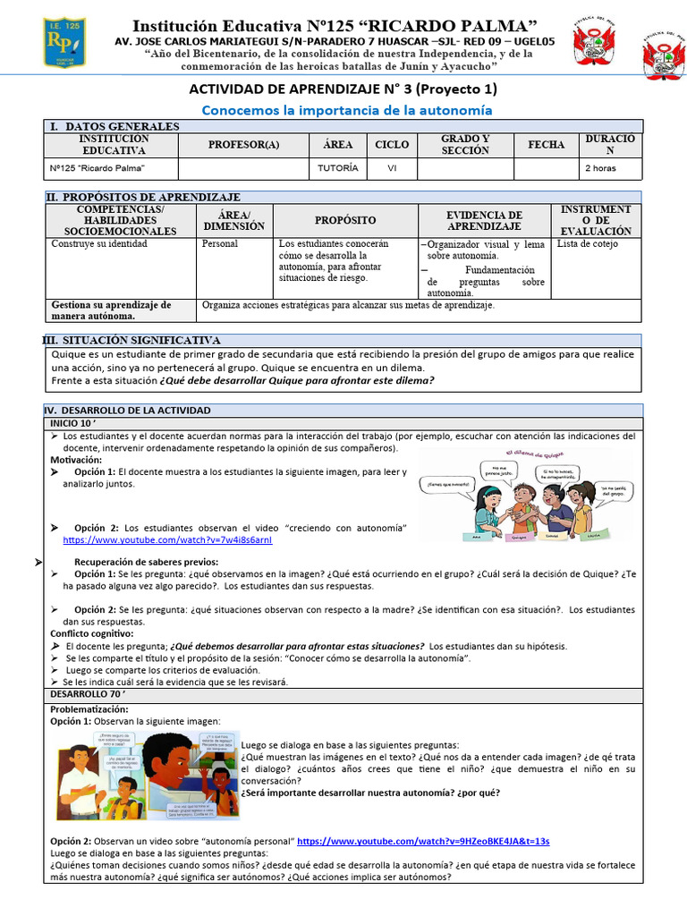 Ejemplos de Autonomía Personal | PDF | Autonomía | Conceptos psicologicos