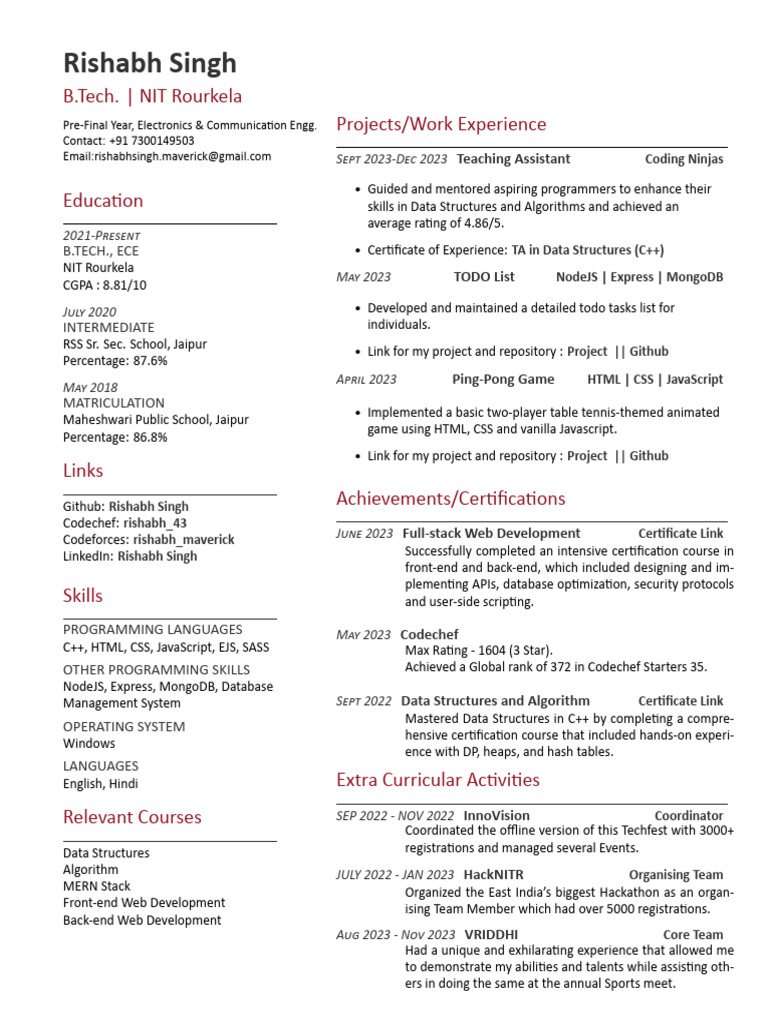 121EC0305 Rishabh Singh Software | PDF | Web Development | Computer Programming