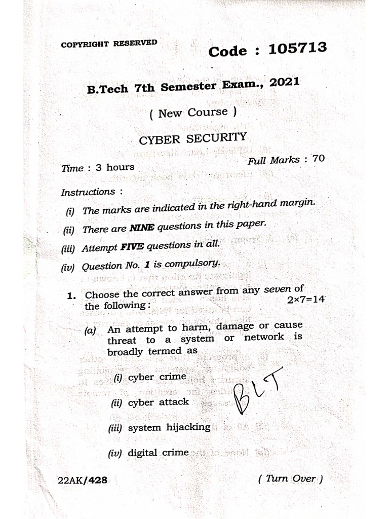 Cyber Security pyq | PDF