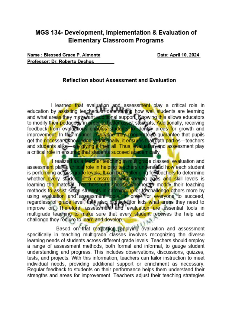 Almonte-Blessed-Grace-P.-MGS-134-A-Reflection (Group 5) | PDF ...