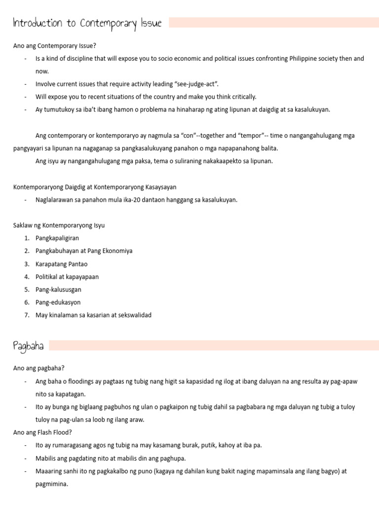 Contemporary Issue - Grade 10 First Quarter | PDF