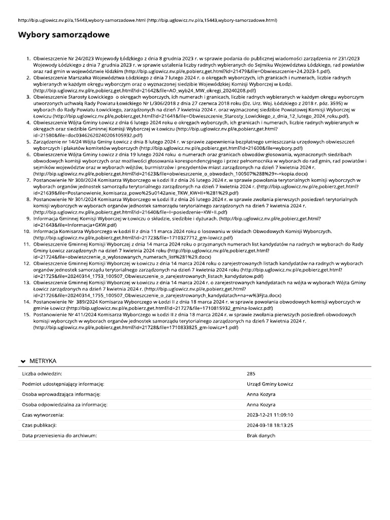 Wybory Samorzadowe | PDF