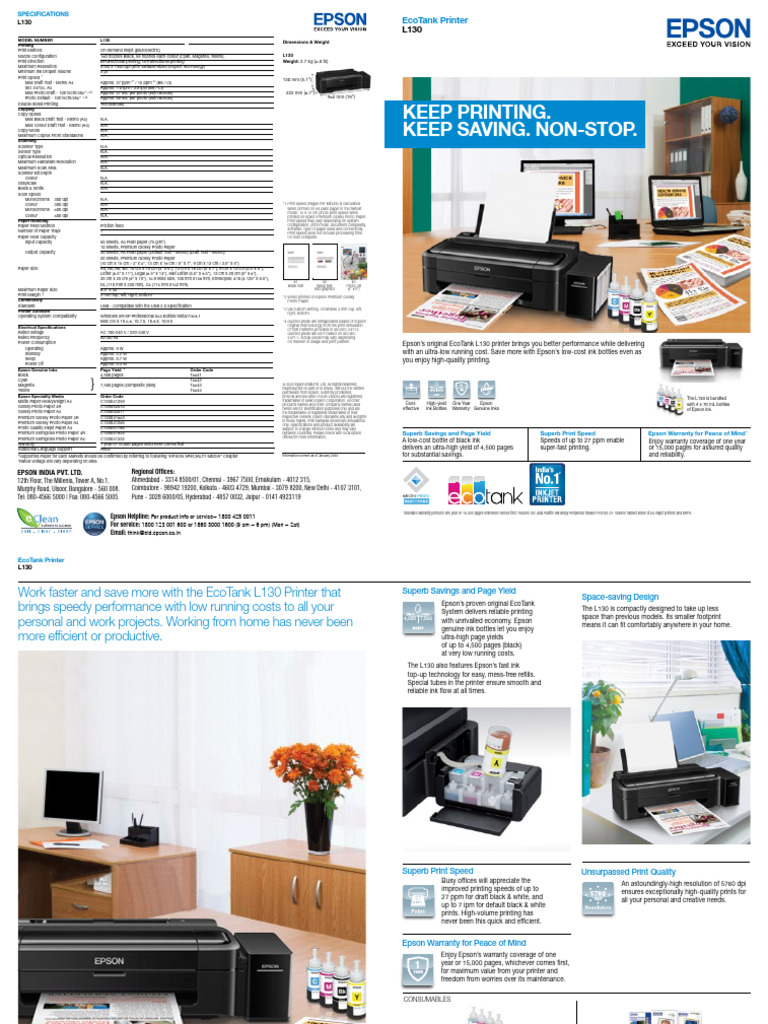 L130 Brochure | PDF | Printer (Computing) | Office Equipment