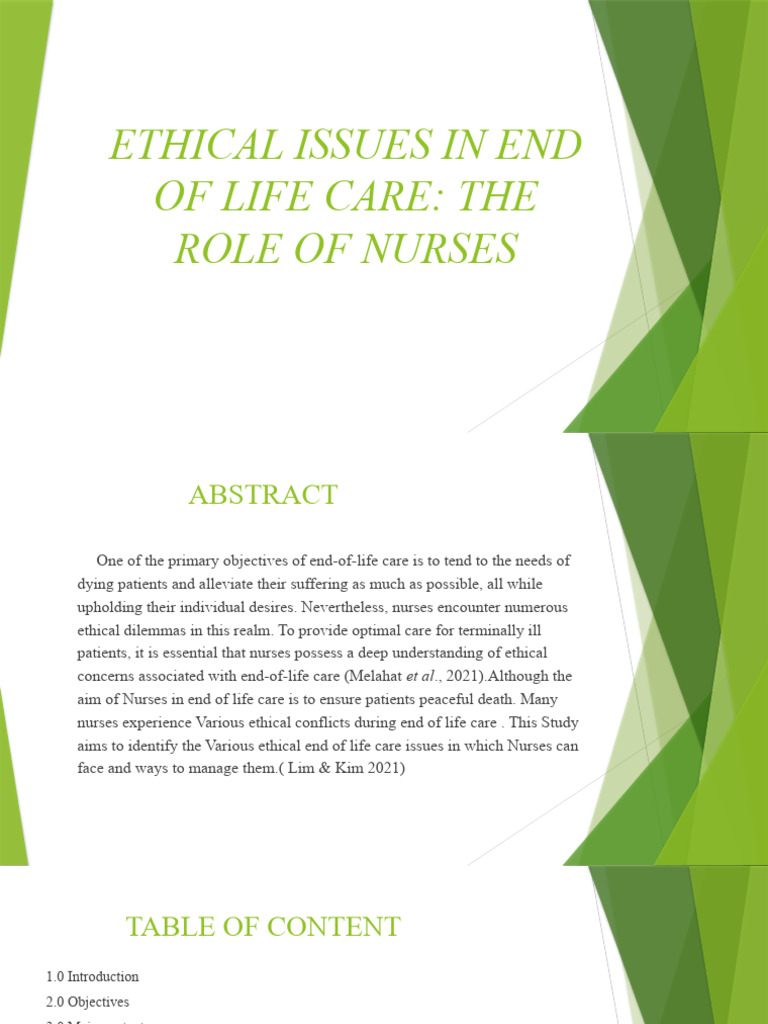 Ethical Issues in End of Life Care | PDF | End Of Life Care | Medical ...