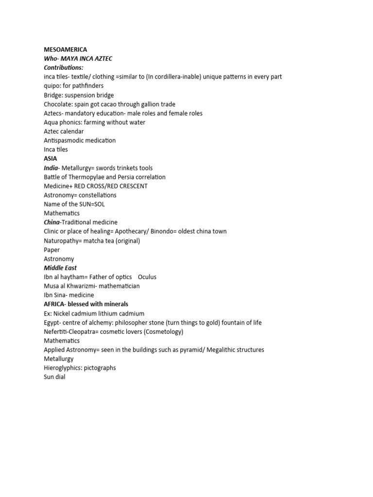 Ancient Civilizations' Key Contributions | PDF