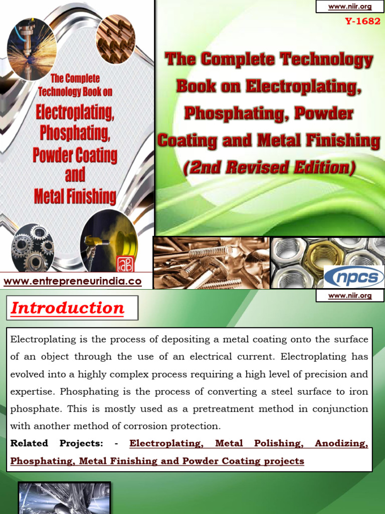 The Complete Technology Book On Electroplating, Phosphating, Powder Coating and Metal Finishing ...