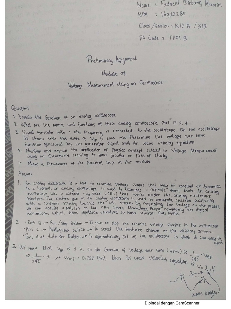 PA Physics - Measurement Using Oscilloscope - Sem2 - 14 Feb 2023 | PDF