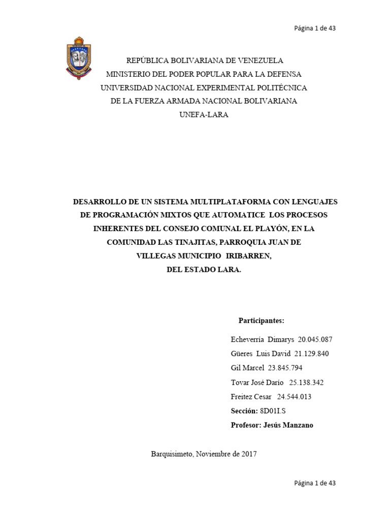 Proyecto Manzano | PDF | Software multiplataforma | Sistema