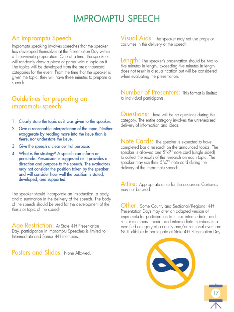 An Impromptu Speech Visual Aids: Length | PDF | Nonverbal Communication | Cognitive Science