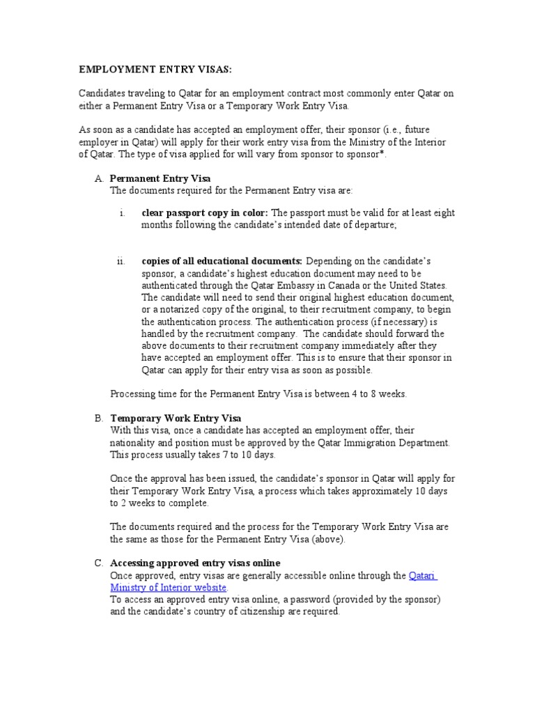 Qatar Work Permit | PDF | Travel Visa | Cultural Globalization