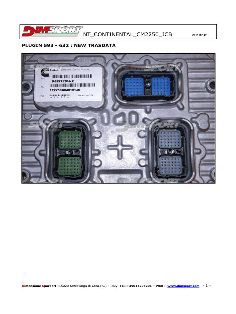 JCB ECU Connection Guide for NT_CM2250 | PDF | Computers